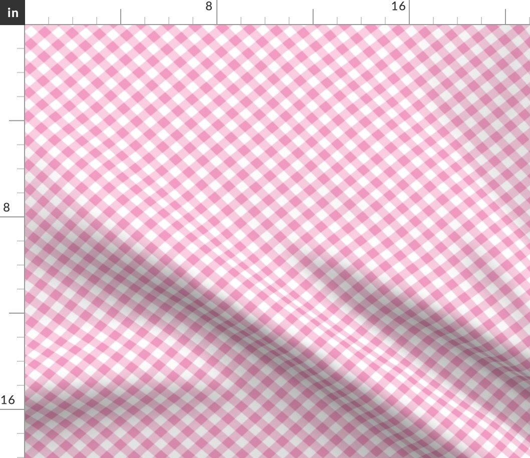Pink Gingham Fabric Pink Gingham By Snapdragonandfinn Pink | Etsy