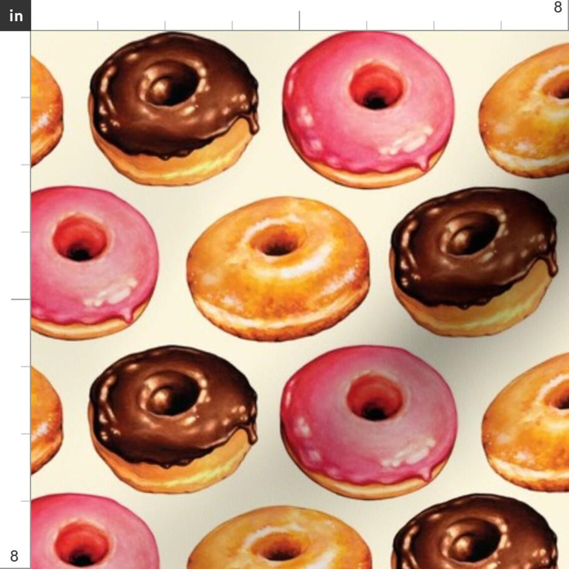 Assorted Donuts Fabric - Donut Pattern by Kellygilleran - Kitschy Retro ...