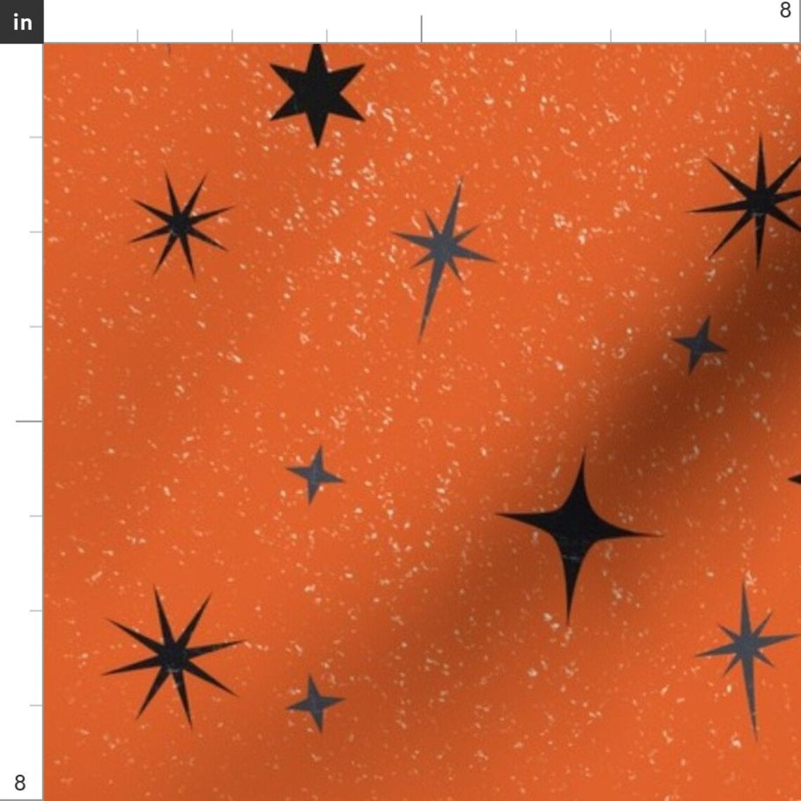 MCM Halloween Fabric Halloween Stars by Heidikenney Black - Etsy