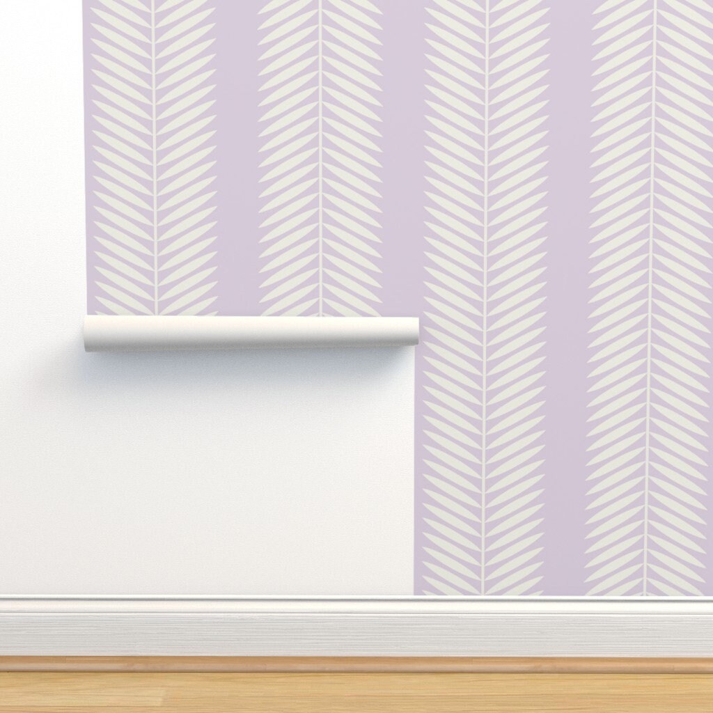 Leaves Wallpaper Laurel Leaf Custom Lilac by Danika Herrick - Etsy