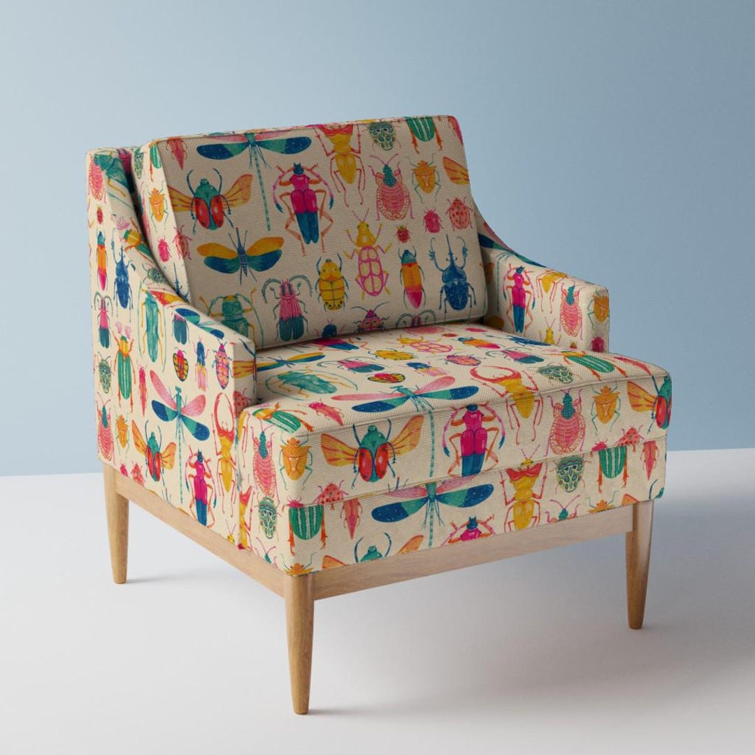 Colorful Bugs Upholstery Fabric- Cool Bugs by Grace_andersson - Bright ...