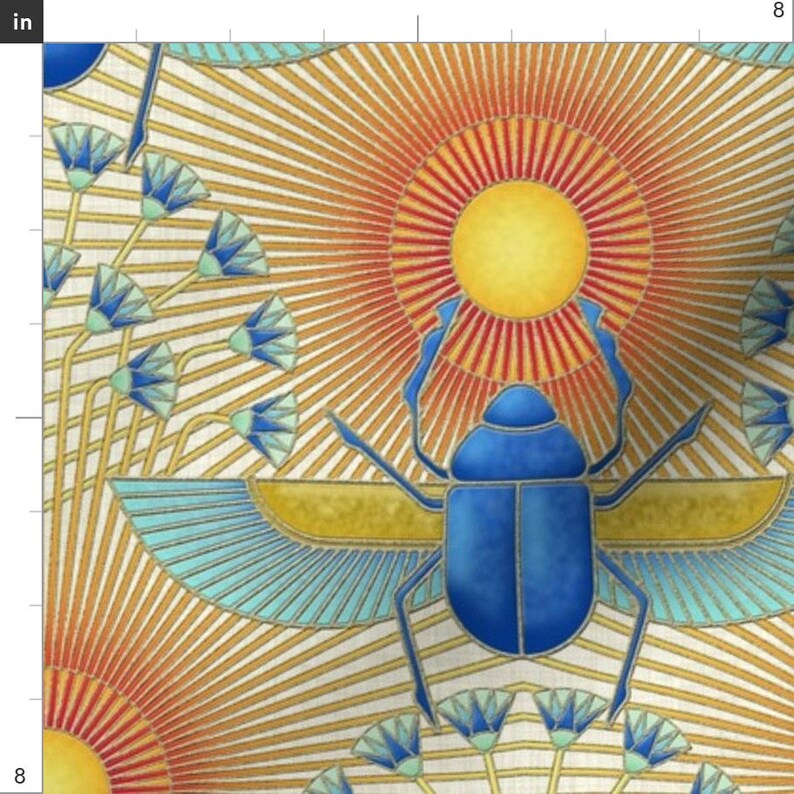 Scarab Fabric Scarab of Ra by Analinea Scarab Egyptian - Etsy