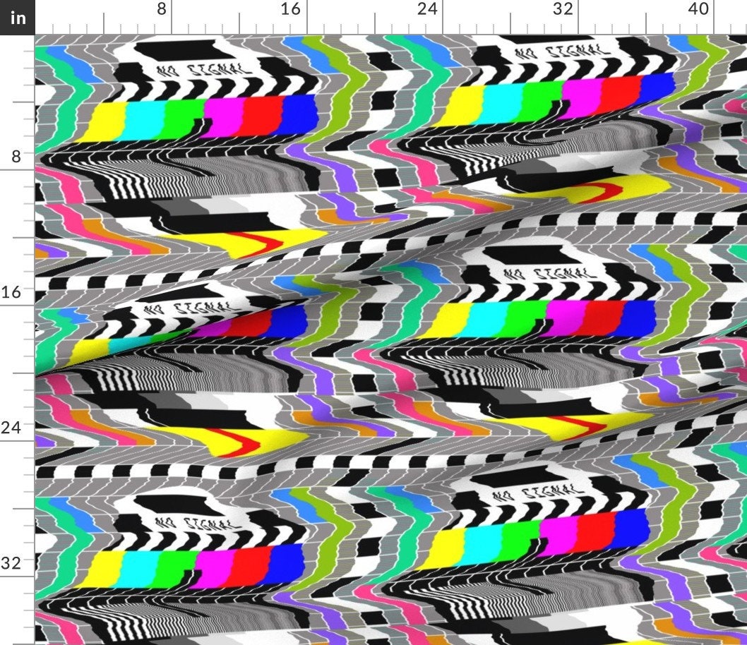 Test Patterns Fabric TV Test Multi Colors Analogue Retro - Etsy