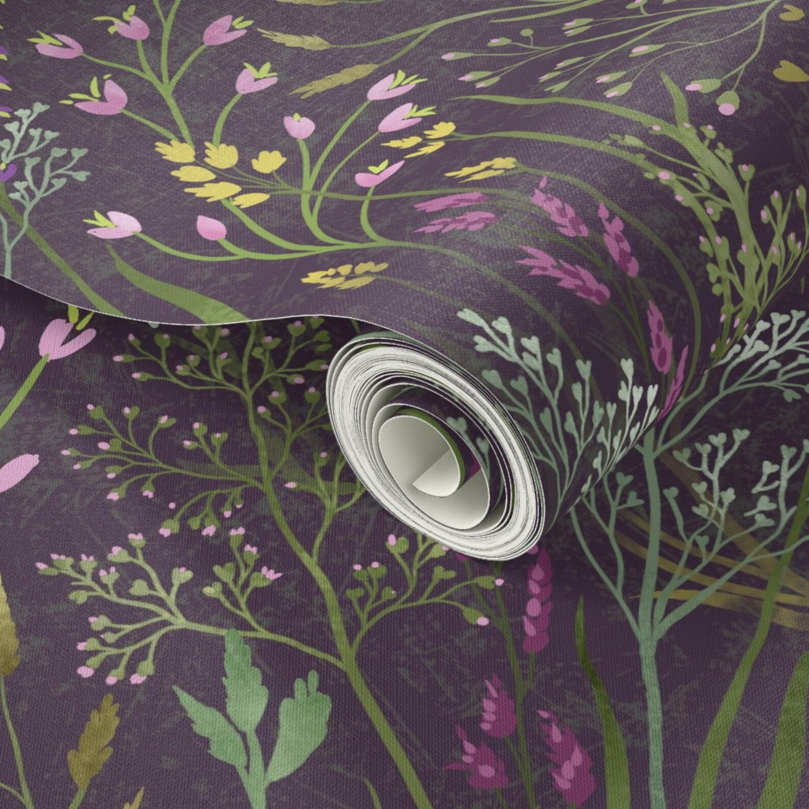 Purple Grasses Wallpaper Wildgrass by Gaiamarfurt Purple - Etsy