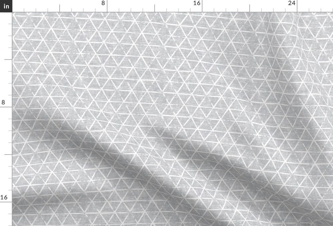Geometric Triangles Fabric - (small Scale) Textured Triangles - Woven ...