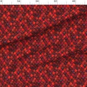 Mermaid Tail Red Scales Fabric - Dark Red Mermaid or Dragon Scales by ...