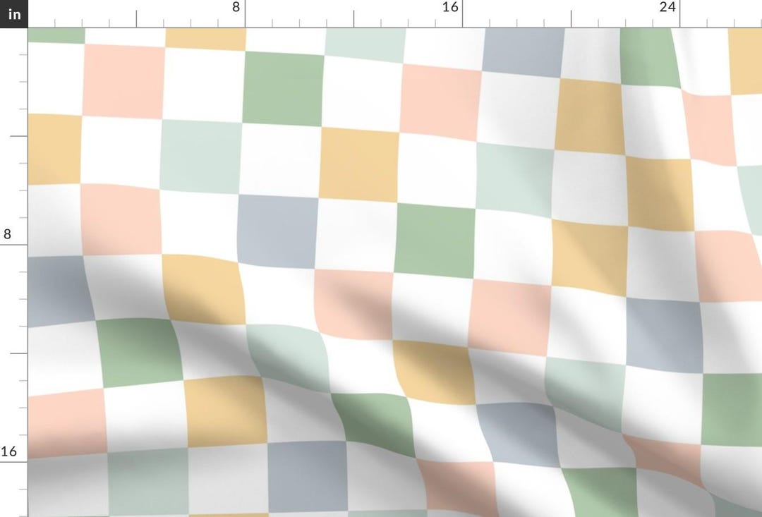 Checkerboard Apparel Fabric - Pastel Checks by Ninola-design - Fresh ...