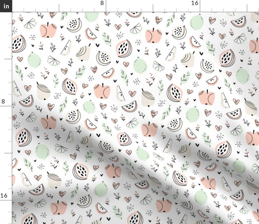 Pastel Summer Fruit Fabric Stylized Fruits Pattern by Stolenpencil ...
