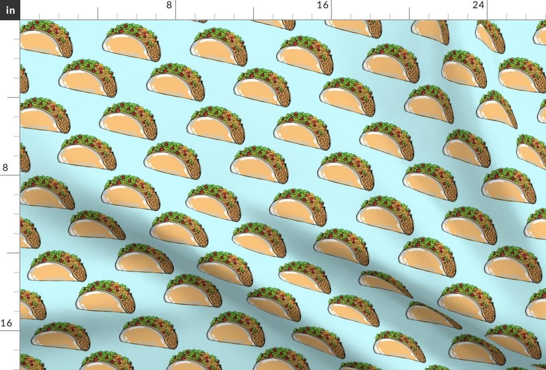 Taco Fabric by the Yard - Tacos by Tarareed - Novelty Taco Food Print ...