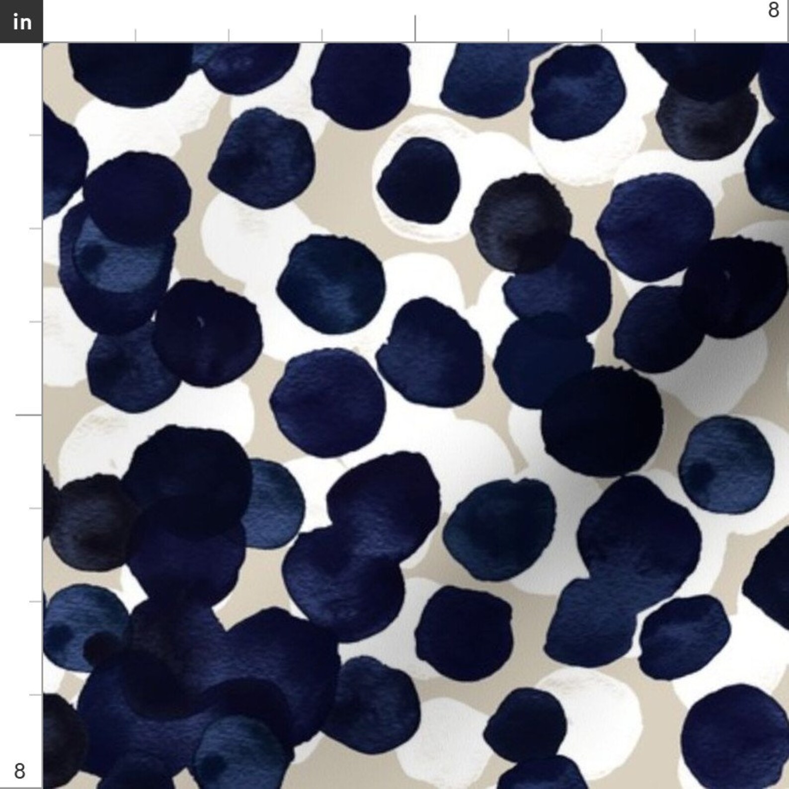 Abstract Indigo Fabric Indigo White Dots by Crystal Walen - Etsy