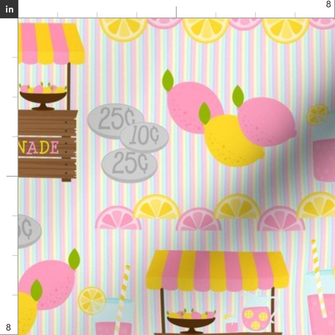 Lemonade Stand Fabric Pink Lemonade Stand by Sandityche - Etsy