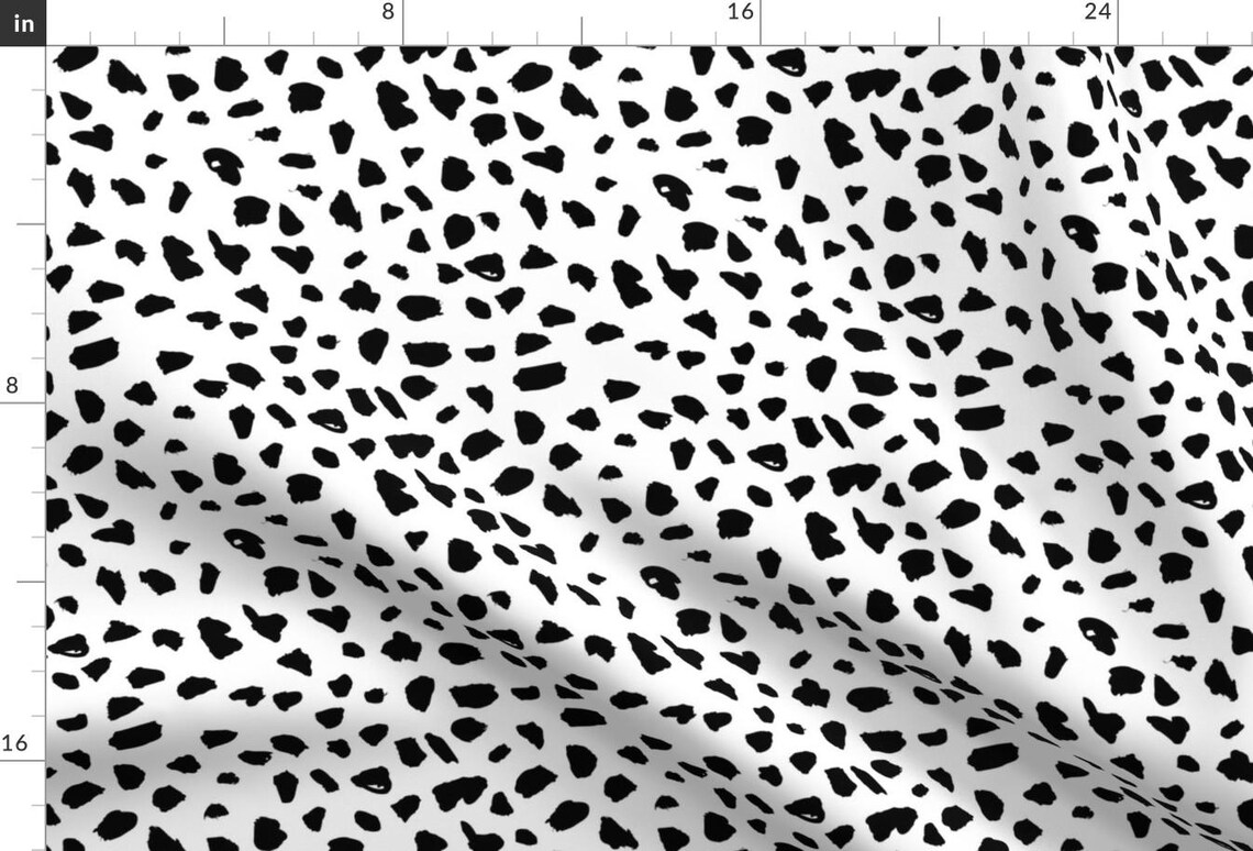 Black Fabric - Dalmatian Spots by Littlesmilemakers - White Spots Dots ...