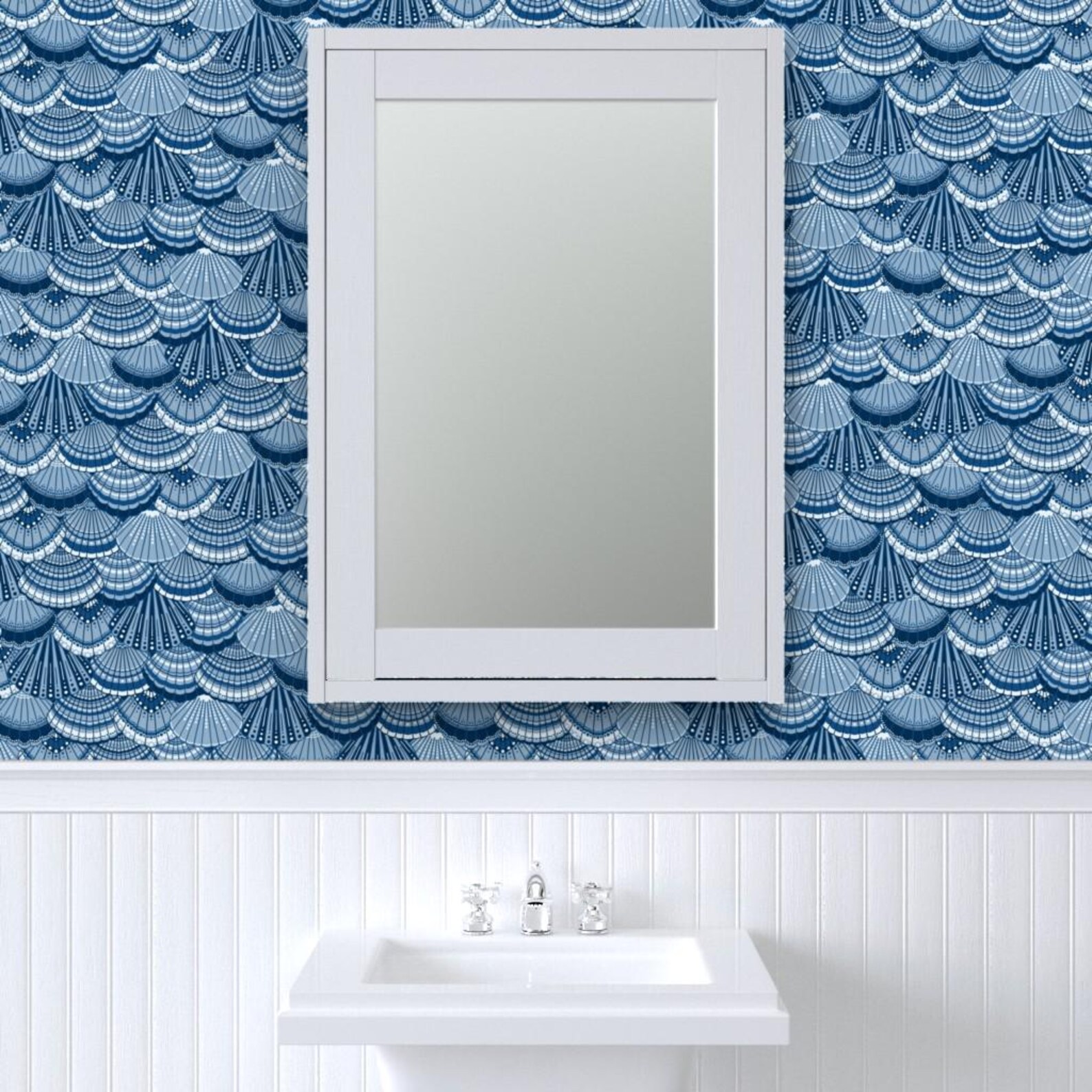 Seashell Wallpaper - She Sells Seashells by Figandfossil - Blue ...