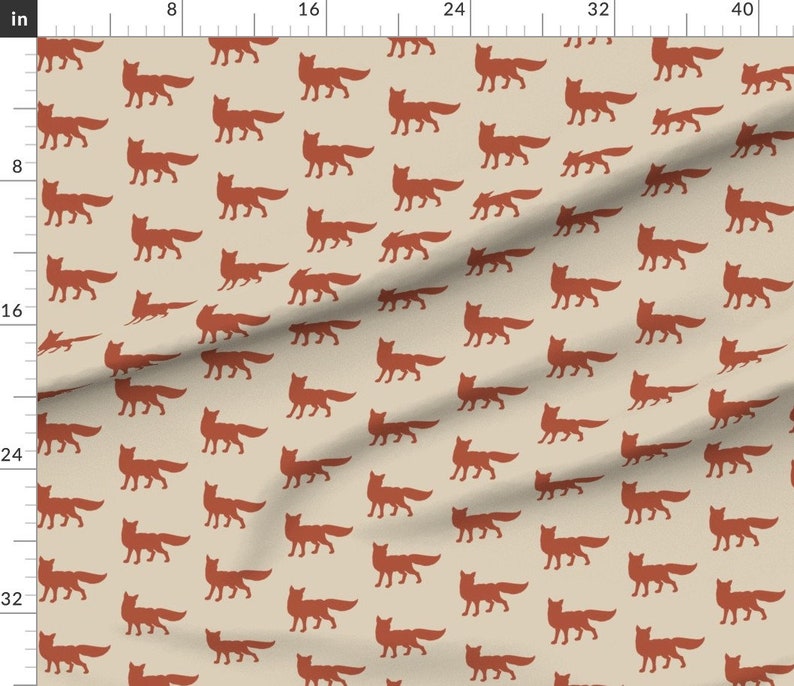 Red Fox Fabric Fox Rust/red by Sugarpinedesign Woodland | Etsy
