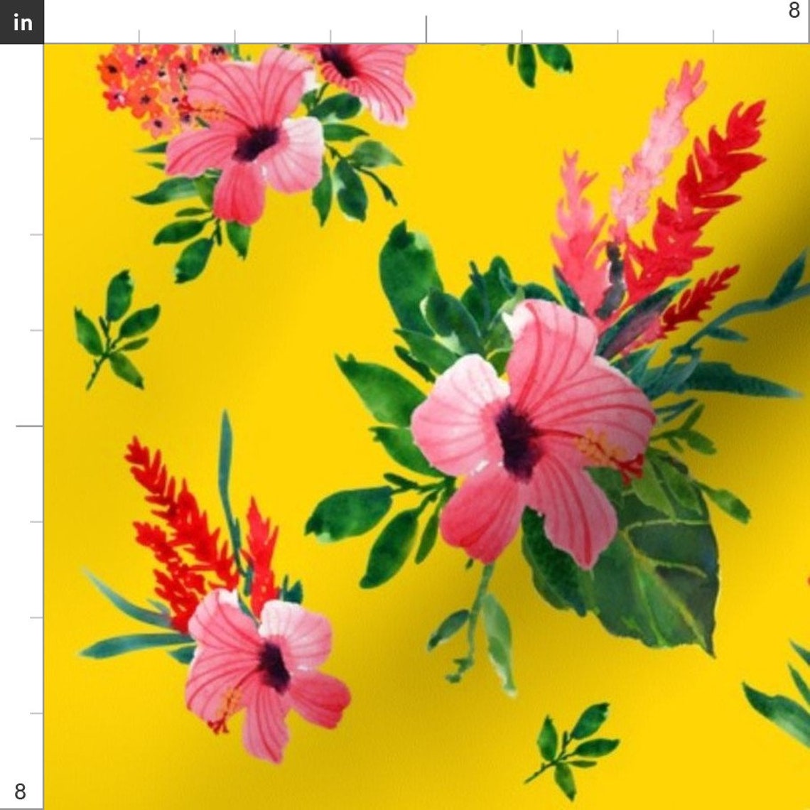 Tropical Bright Yellow Hibiscus Floral by Shopcabin Tropical - Etsy