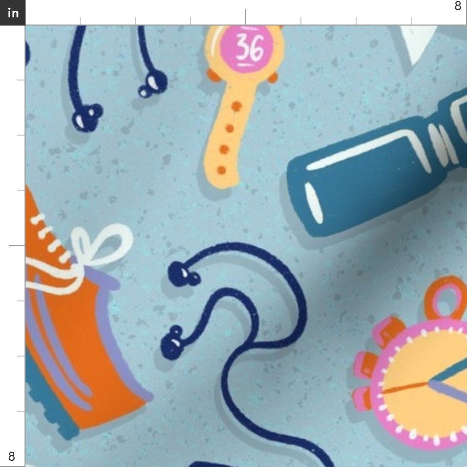 Marathon Running Blue Fitness Pattern Fabric Marathon by New - Etsy