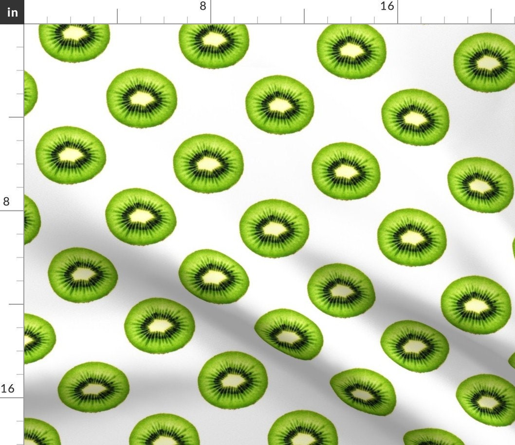 Kiwi Halves Fabric Kiwi Fruit Small Repeating Pattern by | Etsy
