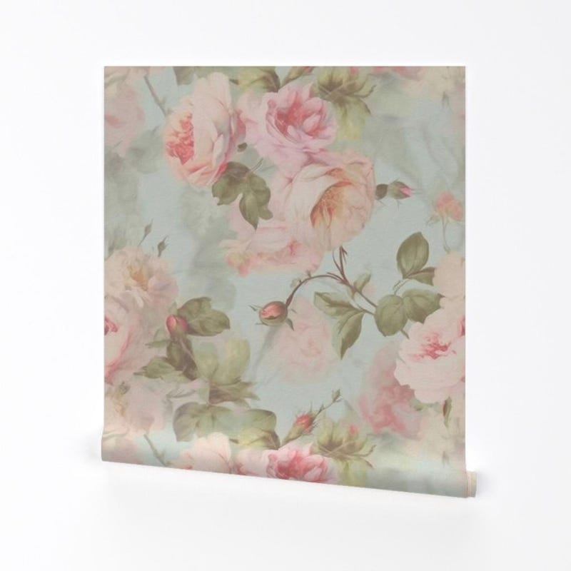 Blue Cabbage Rose Wall Art - Etsy