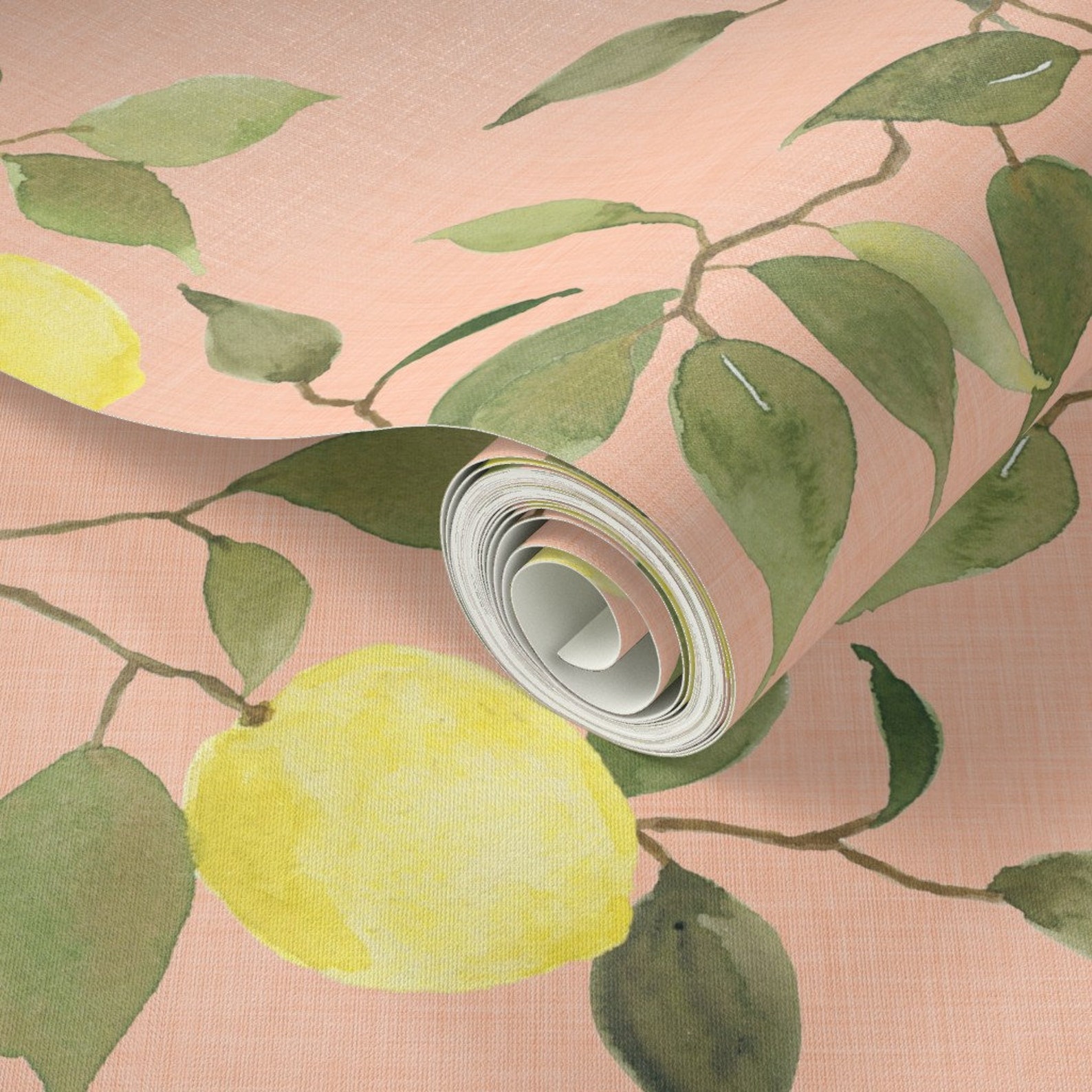 Watercolor Lemons Wallpaper Lemon Branches by Mintpeony - Etsy