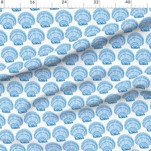 Summer Seashells Upholstery Fabric Clams by Vivdesign Coastal Beach ...
