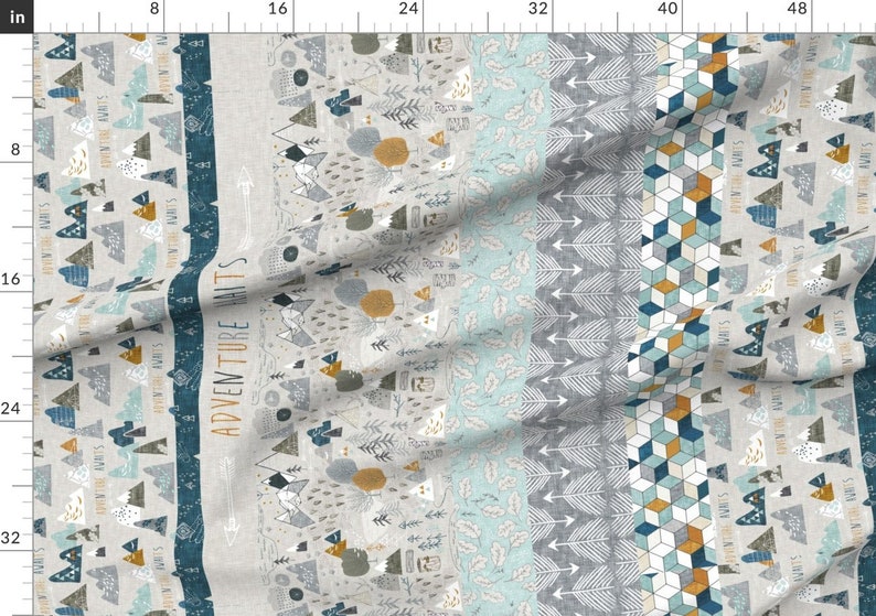 Cheater Quilt Geometric Fabric Max's Adventure 1 Yard | Etsy