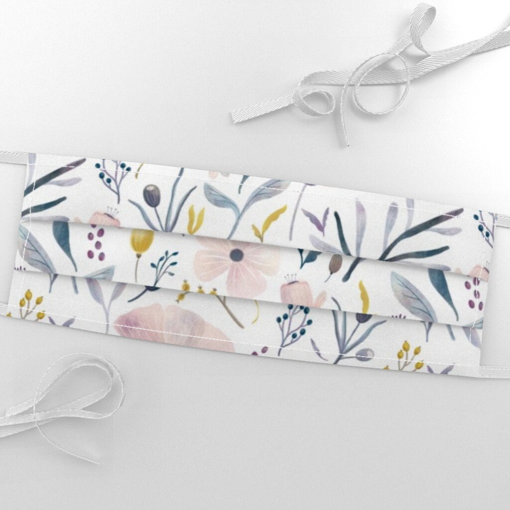 Floral Fabric Delicate Pastel Flowers by Noondaydesign | Etsy