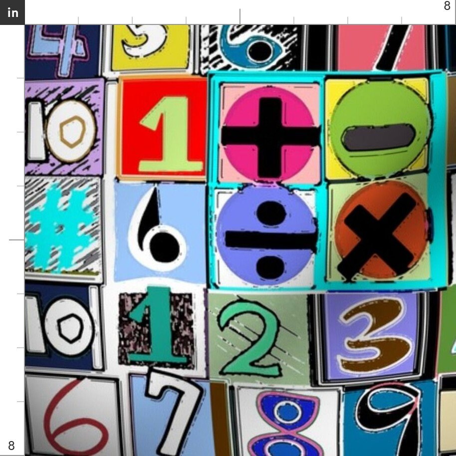 Math Fabric Math by Soobloo Mathematics Numbers Equations | Etsy