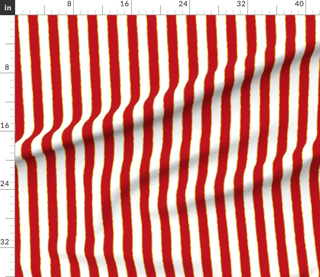 Red and Gold Stripe Fabric Puttin' On The Ritz Stripe In | Etsy