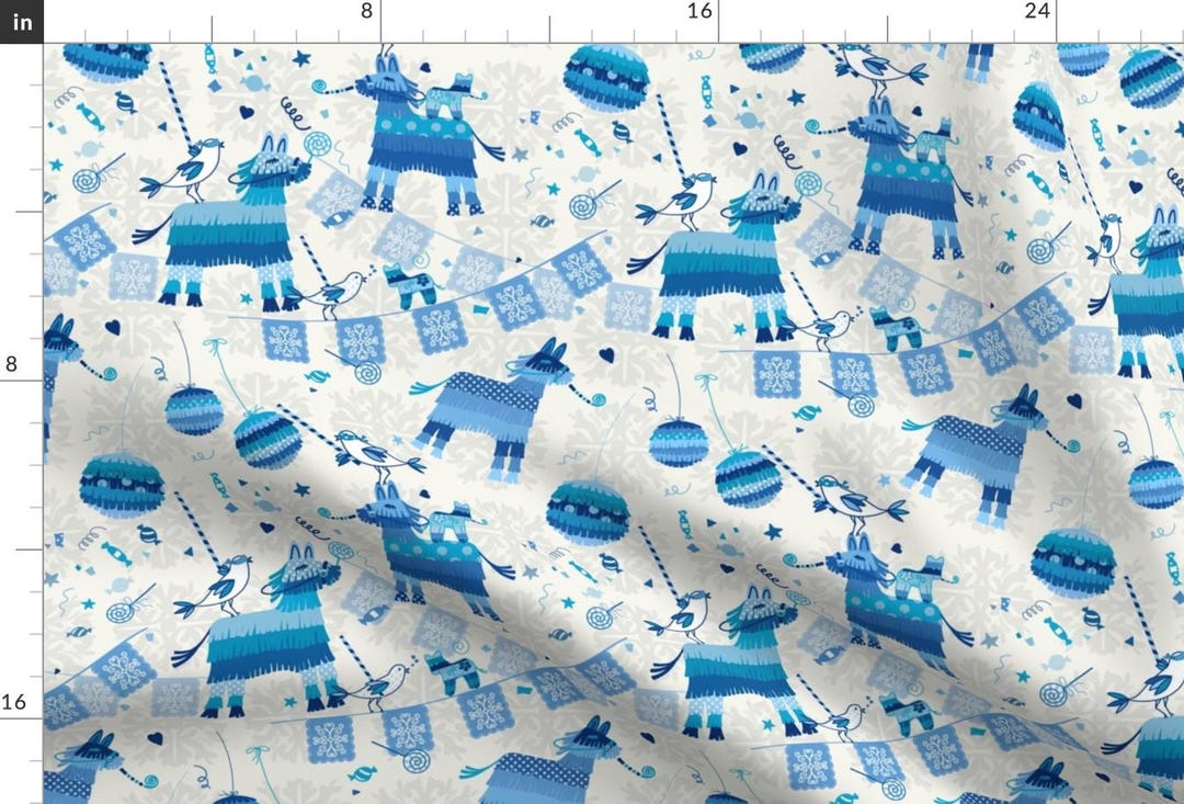 Blue Pinata Party Fabric - Pinatas Blue by Designed by Debby - Pinata ...