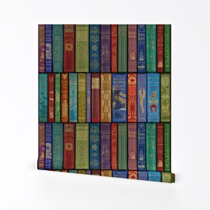 Books Wallpaper Bright by Peacoquettedesigns Red Blue Green Books ...