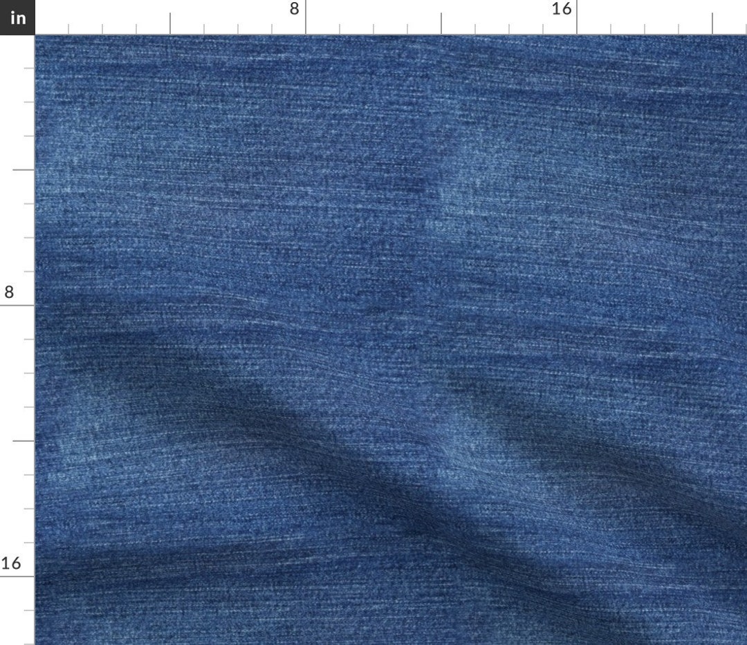 Denim Effect Fabric Faux Denim Solid by Littlearrowdesign Dark Washed ...