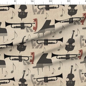 Mid Century Jazz Fabric Beboppers in the Village by - Etsy