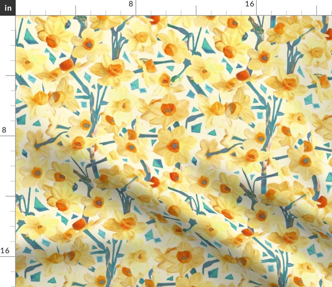 Jonquil Fabric Happy Yellow Jonquils by Micklyn Jonquil - Etsy