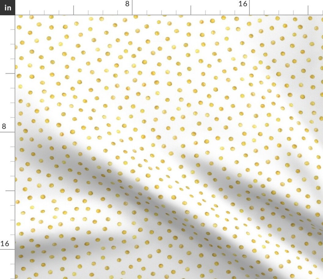 Faux Gold White Polka Dot Fabric Polka Dot in Gold by - Etsy