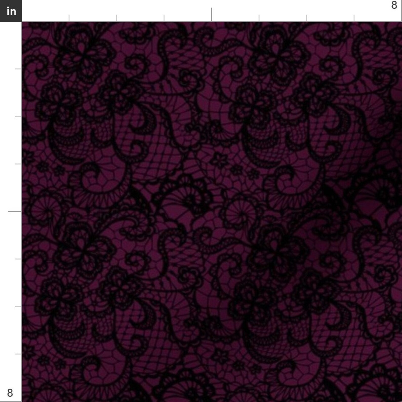 Purple Lace Look Fabric Dark Lace by Floramoon Purple | Etsy