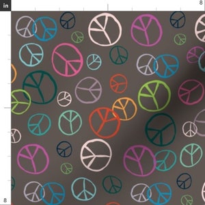 Peace Fabric Sketchy Peace by Heidiryancreative Multicolor | Etsy