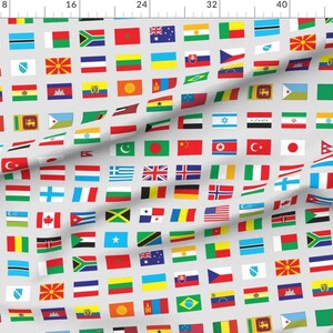 Flags Fabric Modern Flags of the World by Aftermyart Modern World Flags ...