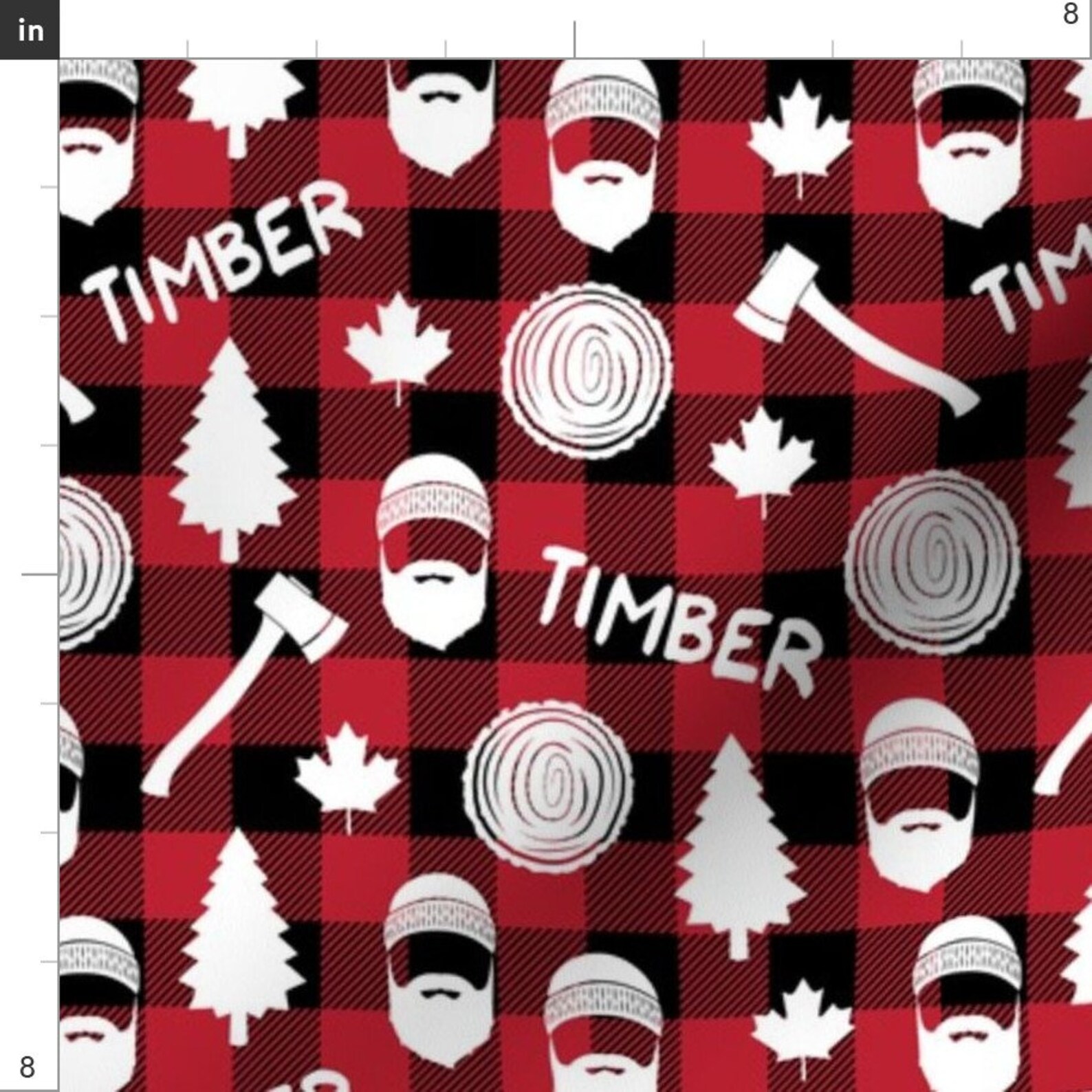 Lumberjack Fabric small Scale Lumberjack Timber - Etsy