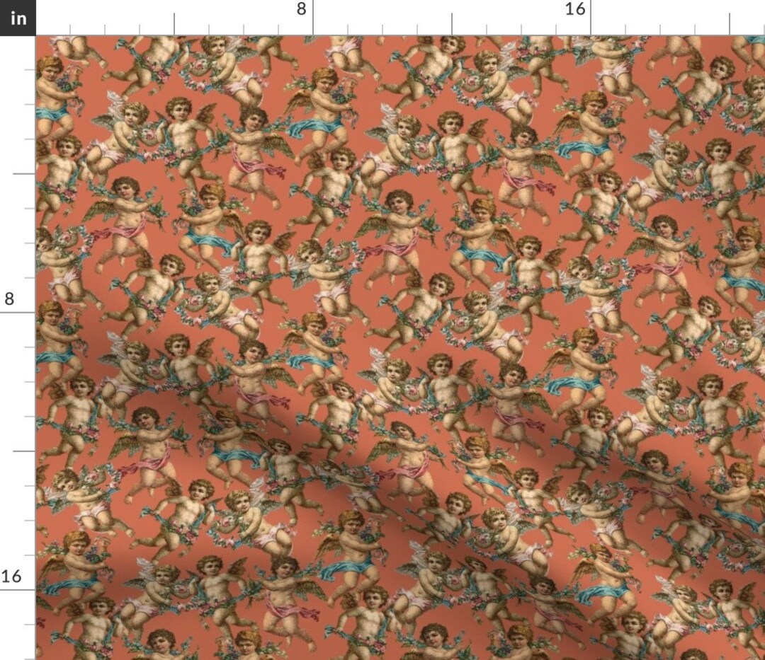 Cherub Fabric Stucco Cherubs in Terracotta by - Etsy