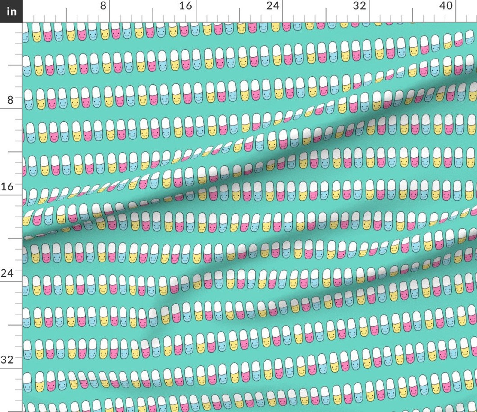 Pills Fabric Happy Pills by How-store Pill Drug Pharmacy - Etsy
