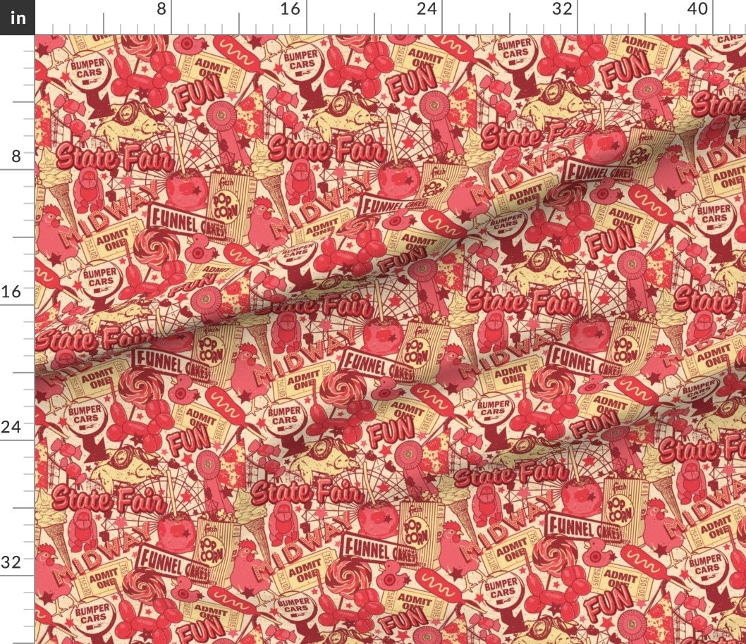 State Fair Fabric Retro Red State Fair by Mariafaithgarcia - Etsy