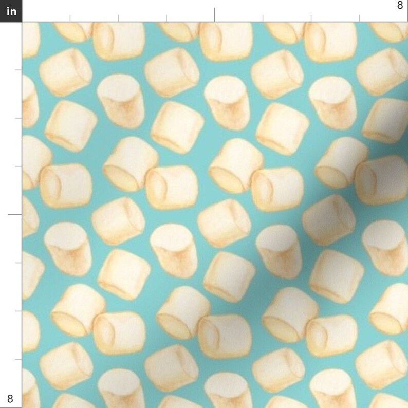 Marshmallows on Blue Fabric Marshmallows Blue by | Etsy