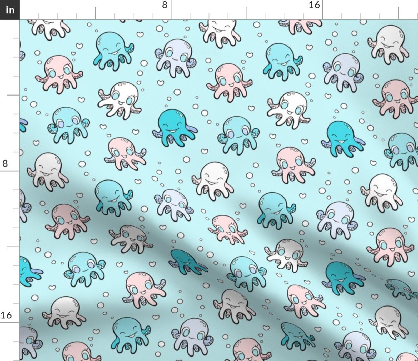 Happy Squid Fabric Happy Squid by Nossisel Gender Neutral | Etsy