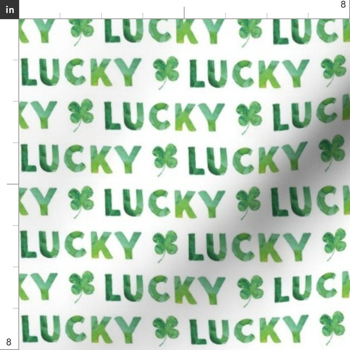 Lucky Fabric Lucky Watercolor by Littlearrowdesign Good | Etsy