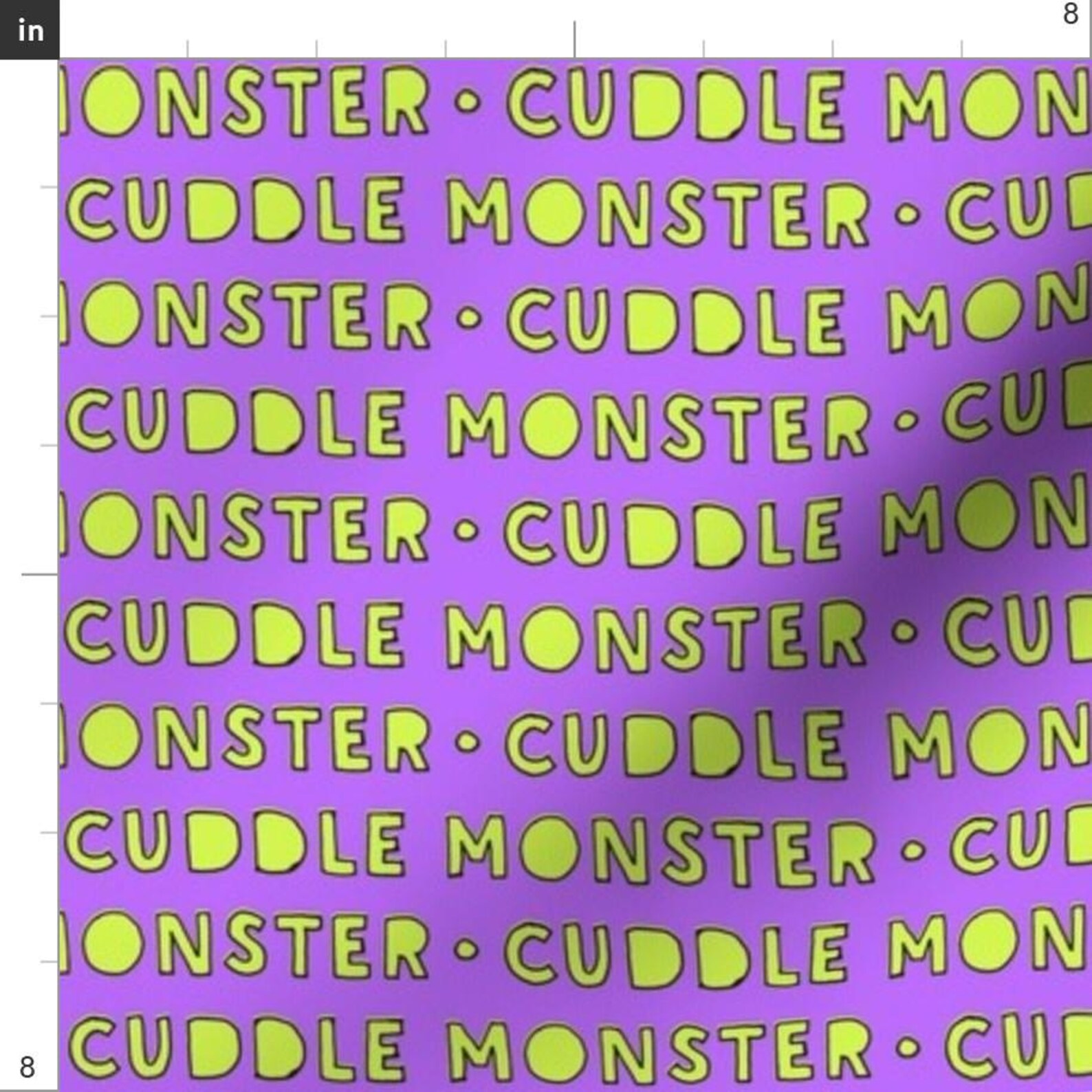 Halloween Fabric - Cuddle Monster // Purple and Green C18bs by ...