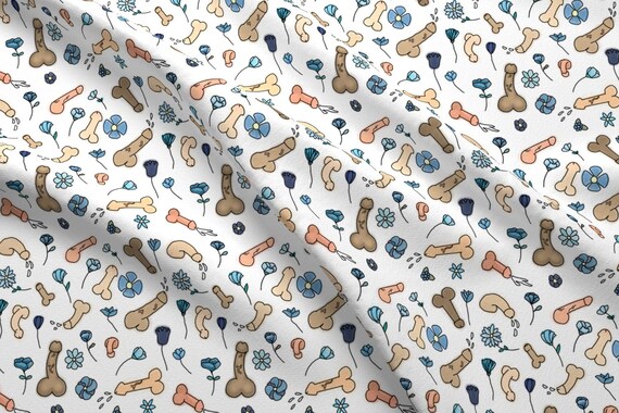 Penis Fabric Penis Print By Lillybold Penis Adult Etsy