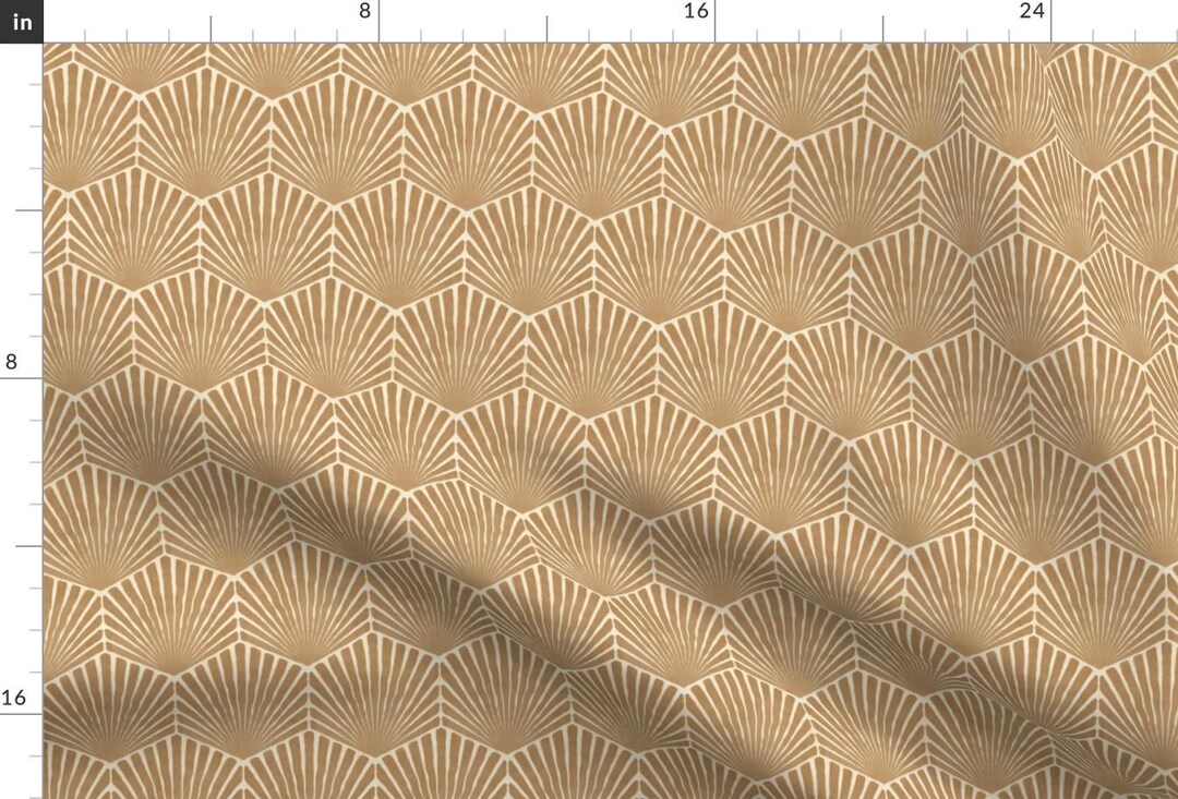 Neutral Art Deco Fabric - Boho Rhombus Shell by Patterns_of_love ...