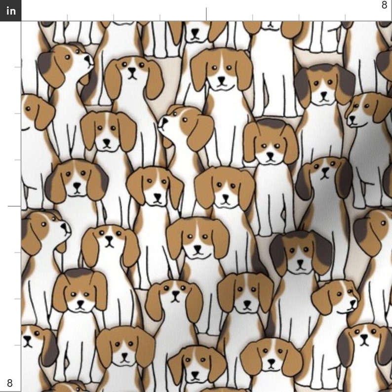 Bunch of Beagle Fabric 101 Beagles by Analinea Beagle Pet | Etsy