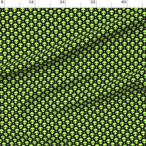 Alien Heads Fabric Alien Star by Shala Alien Heads Extraterrestrial ...