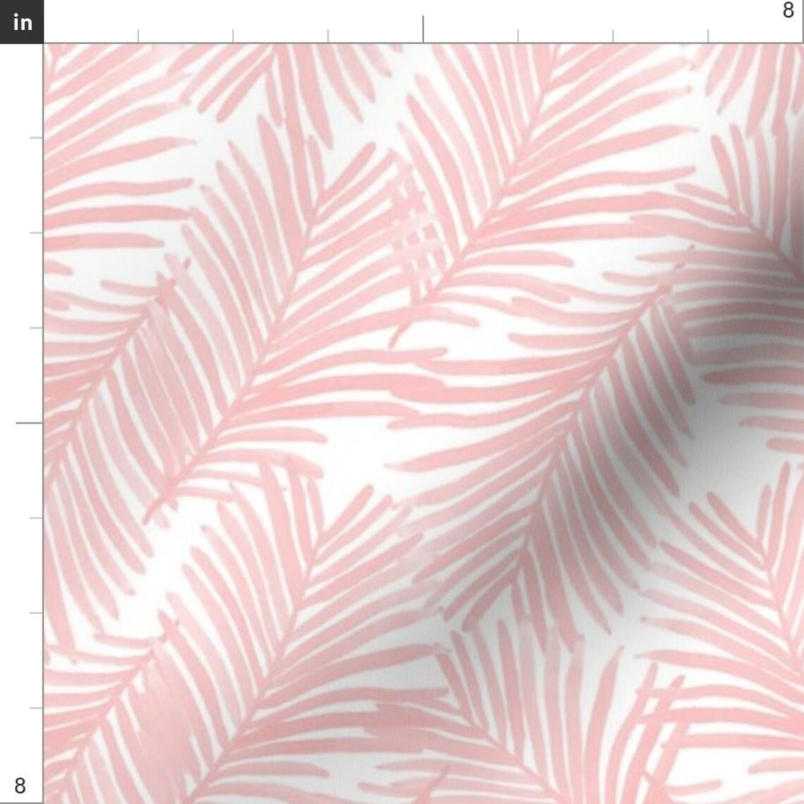 Palm Fabric - Palm Print Pastel Pink Nursery Baby Design by ...